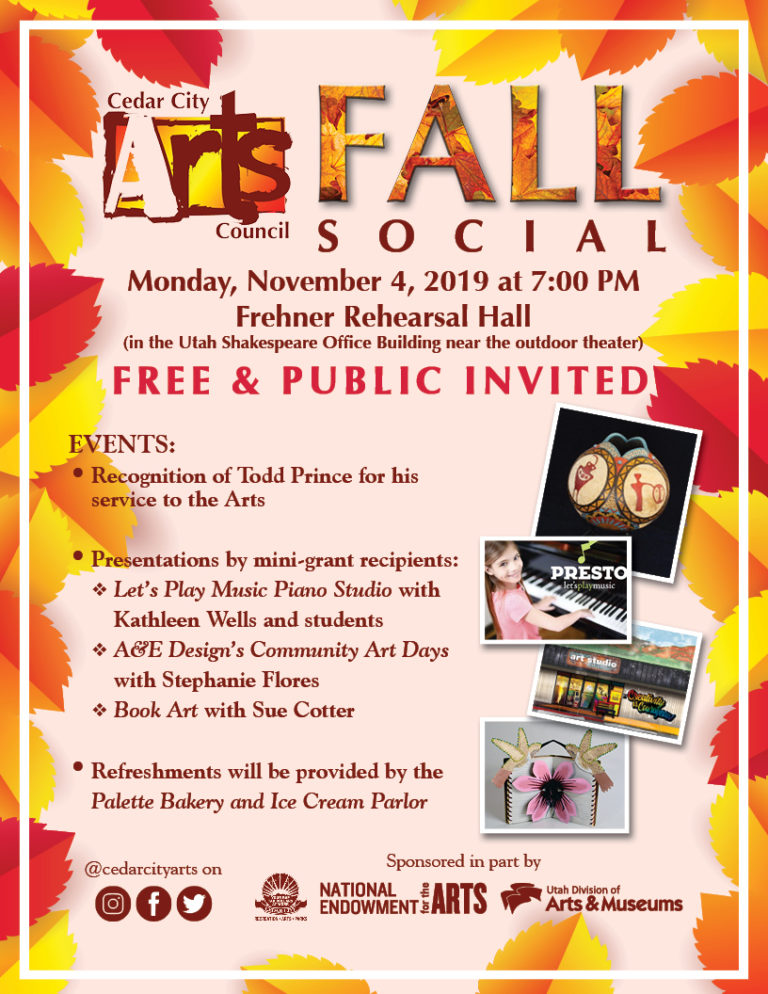 Fall Social on Monday | Cedar City Arts Council